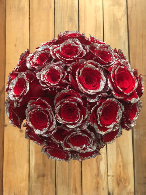Red Glitter Roses - Farm Fresh Delivery – Flower Explosion
