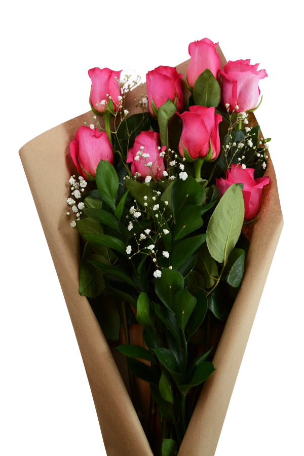 Pretty in Pink Pink Roses and Gypso Bouquet – Flower Explosion